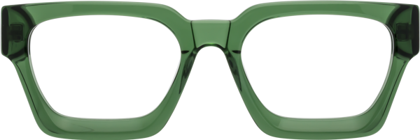 Jade Green Thick Geek-Chic Geometric Eyeglasses - Powers