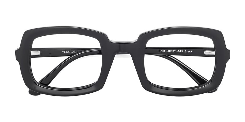 Matte Black Retro-Vintage Grandpa Rectangle Eyeglasses - 1940s