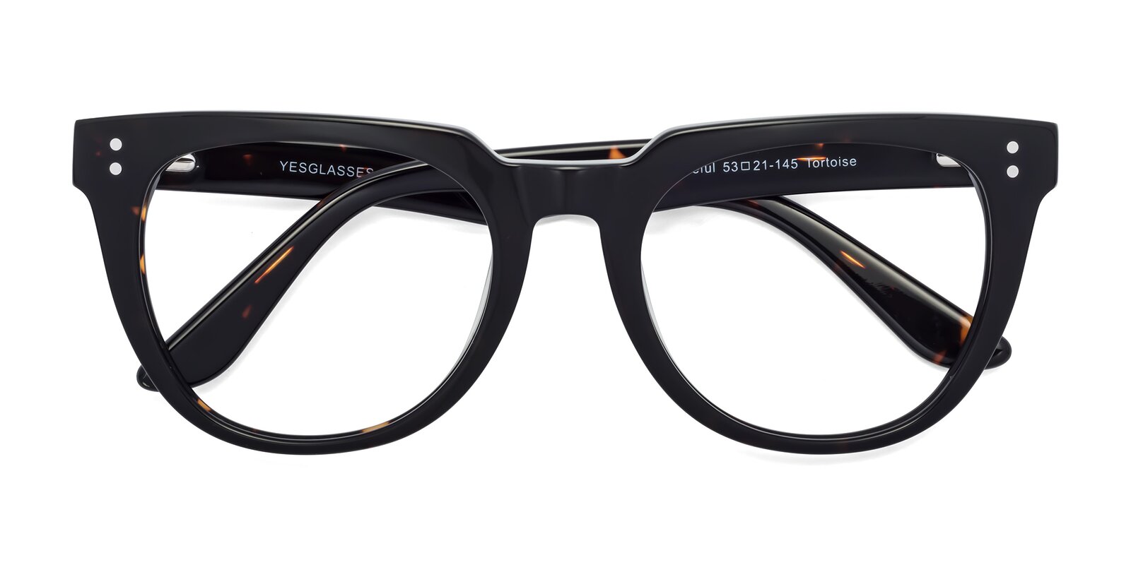 Tortoise Hipster Acetate Geometric Eyeglasses - Graceful