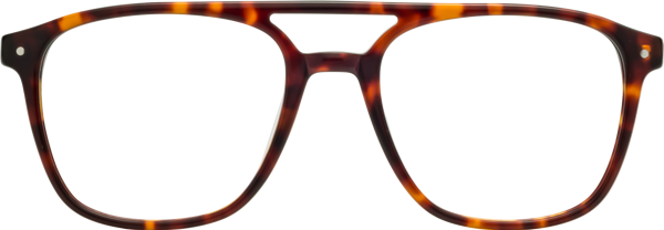 Tortoise Double Bridge Acetate Trapezoid Eyeglasses - Quantum