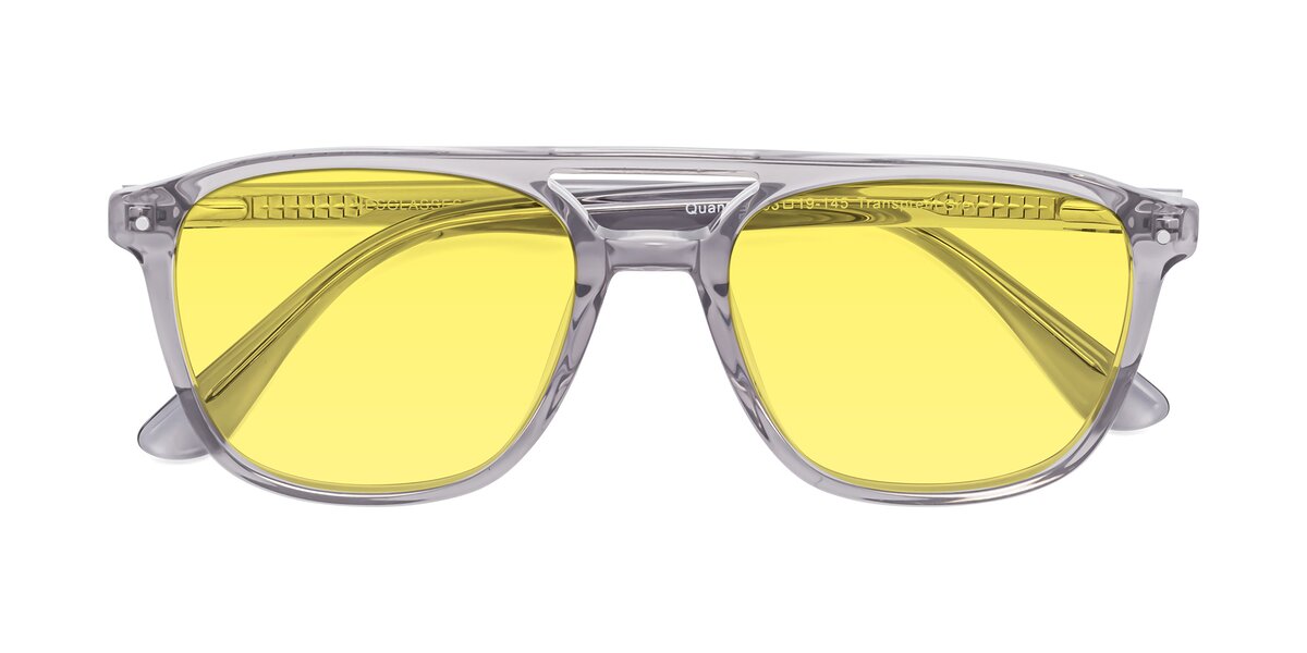 Black Wayfarer Spring Hinges Acetate Tinted Sunglasses with Light Brown ...