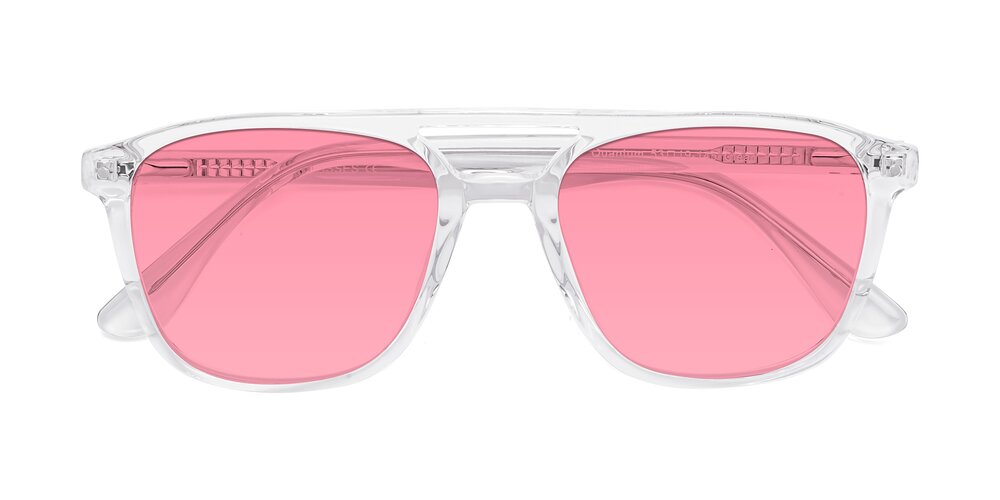 Clear Wayfarer Spring Hinges Acetate Tinted Sunglasses with Medium ...