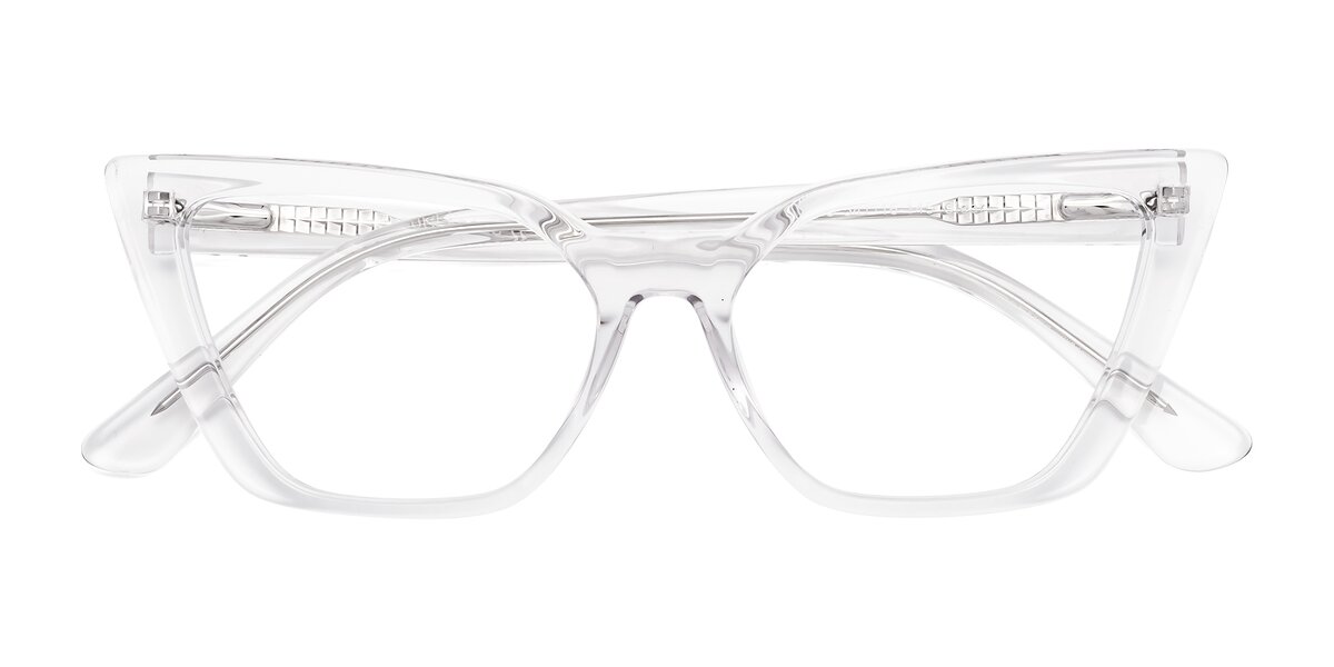 Clear Retro Vintage Acetate Cat Eye Reading Glasses Bowtie