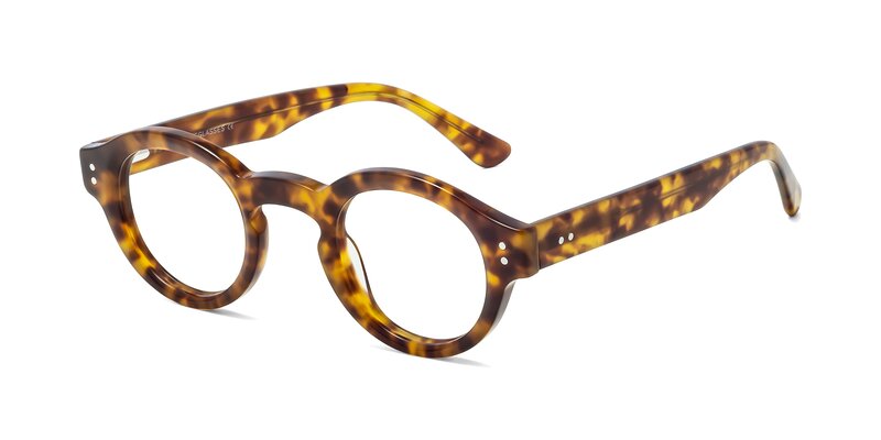 Tortoise Keyhole Bridge Retro Vintage Round Eyeglasses Pine