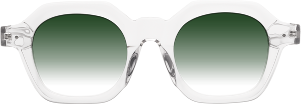 Clear Thick Acetate Geometric Gradient Sunglasses with Green Sunwear ...