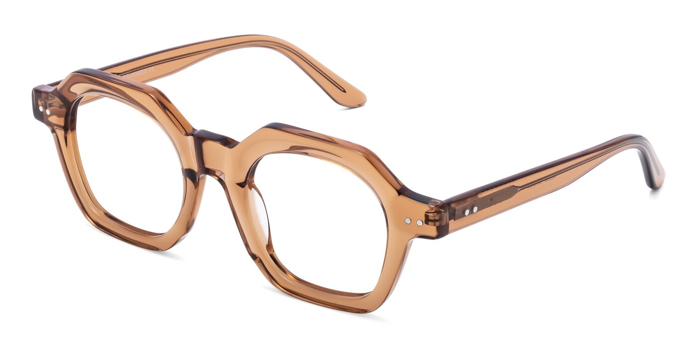Brown Thick Acetate Geometric Eyeglasses - Vector