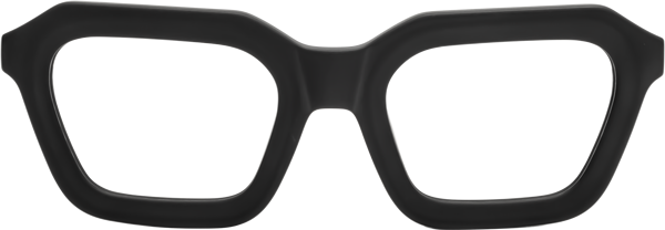 Matte Black Thick Acetate Geometric Eyeglasses - George