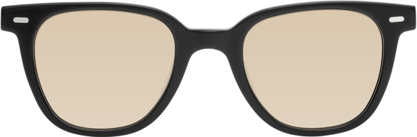 Black Spring Hinges Acetate Trapezoid Tinted Sunglasses with Light ...