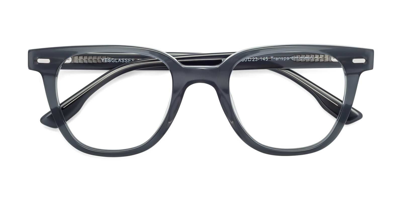 Transparent Green Spring Hinges Acetate Trapezoid Eyeglasses - Beacon