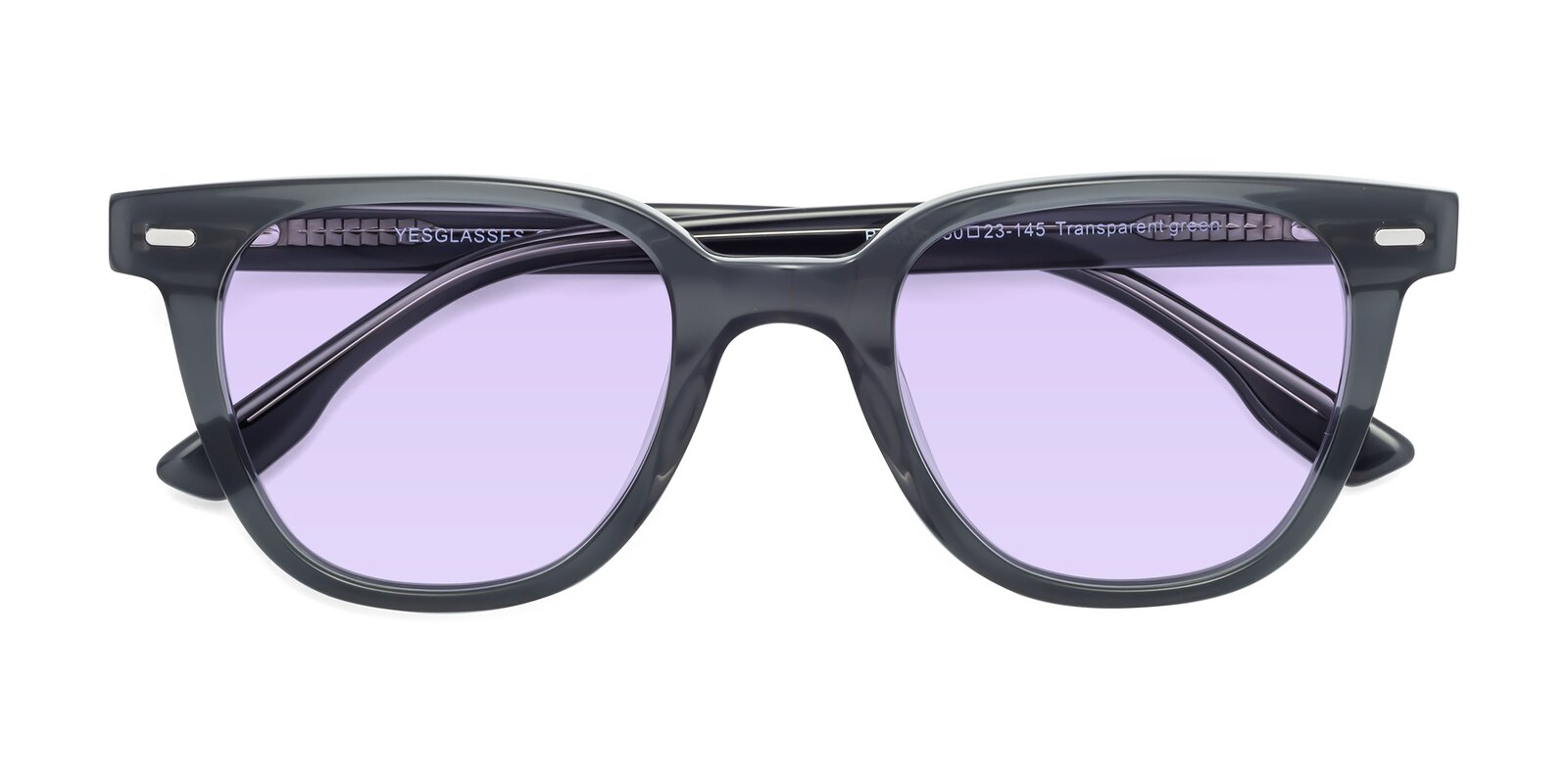 Transparent Green Spring Hinges Acetate Trapezoid Tinted Sunglasses ...