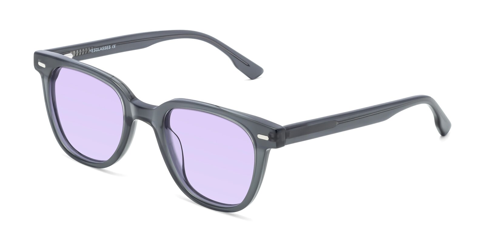 Transparent Green Spring Hinges Acetate Trapezoid Tinted Sunglasses ...