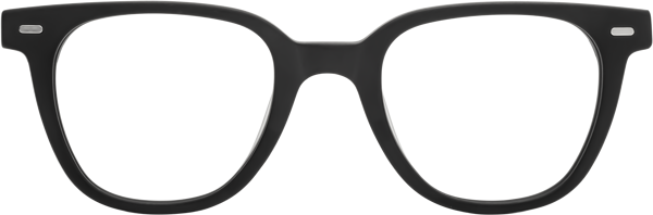 Matte Black Spring Hinges Acetate Trapezoid Eyeglasses - Beacon