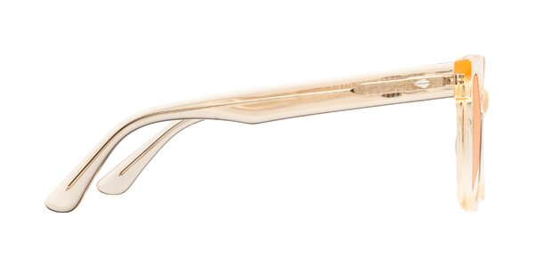 Translucent Brown Acetate Square Trapezoid Tinted Sunglasses with Light ...