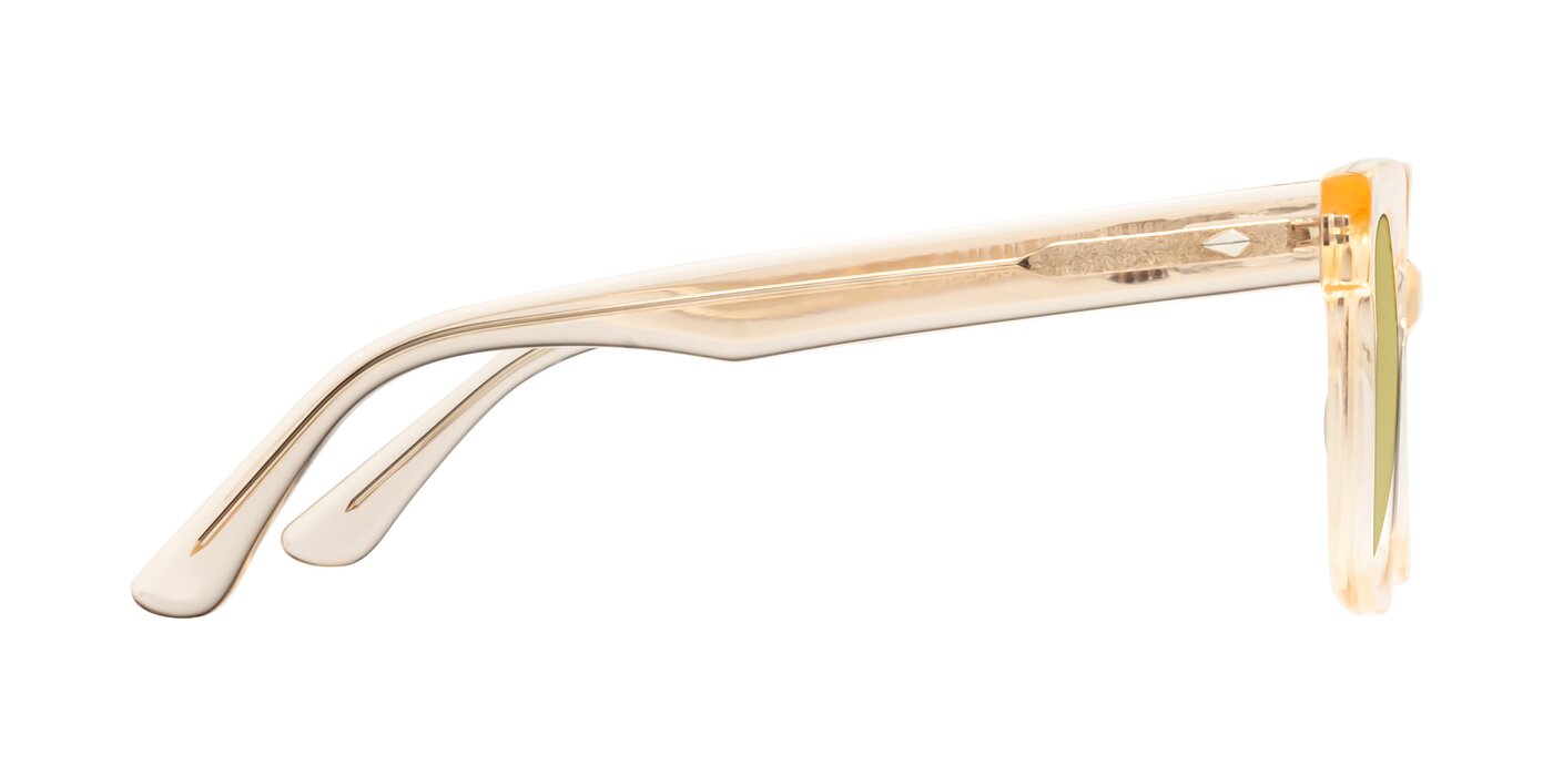 Translucent Brown Acetate Square Trapezoid Tinted Sunglasses with ...