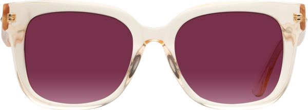 Translucent Brown Acetate Square Trapezoid Gradient Sunglasses with ...