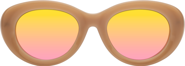Brown Thick Acetate Oval Gradient Sunglasses with Yellow / Pink Sunwear ...