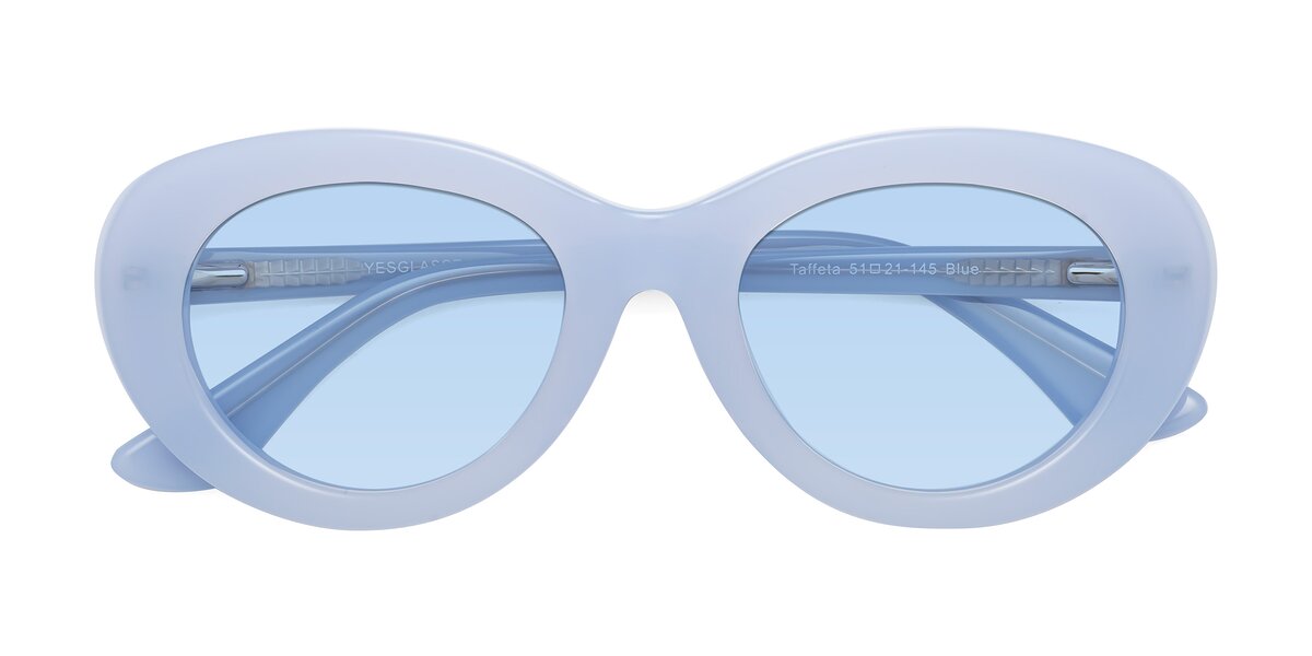 Sky Blue Geek-Chic Acetate Geometric Tinted Sunglasses with Medium ...