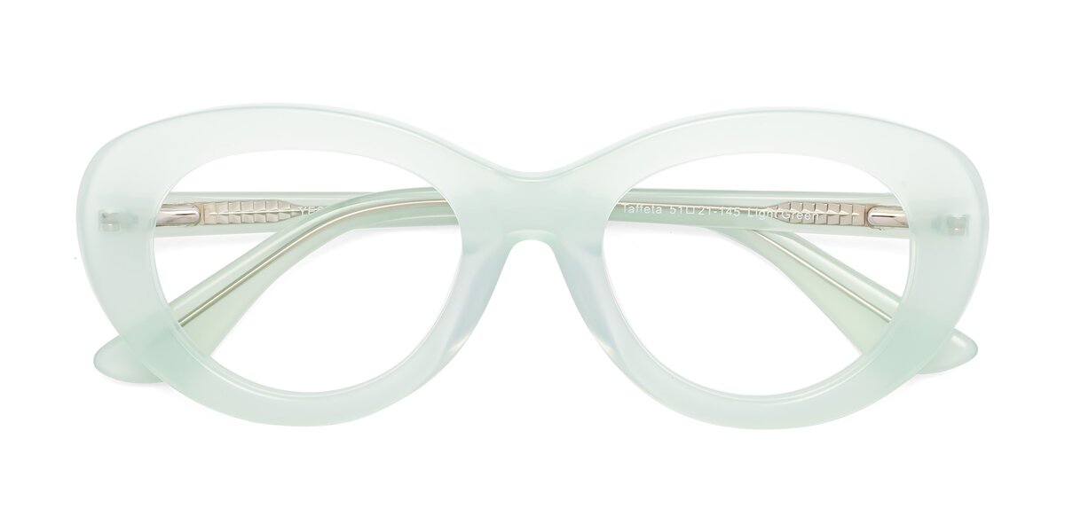 Light Green Thick Acetate Oval Eyeglasses - Taffeta