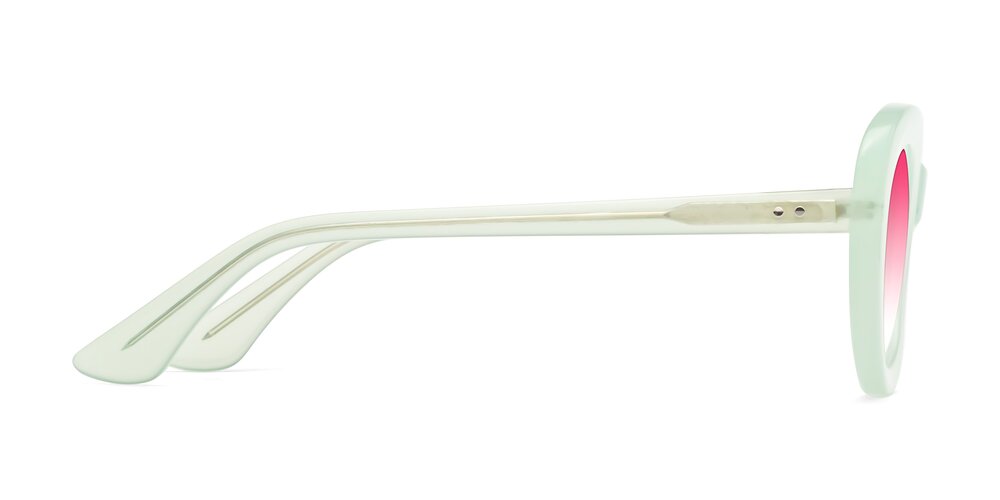 Light Green Thick Acetate Oval Gradient Sunglasses with Pink Sunwear ...