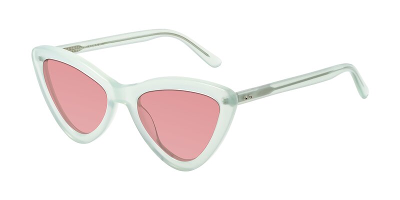 Light Green Hipster Acetate Butterfly Tinted Sunglasses with Medium ...