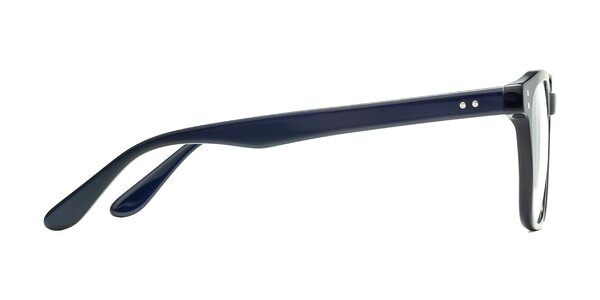 Dark Blue Keyhole Bridge Trapezoid Geometric Eyeglasses - Riverside