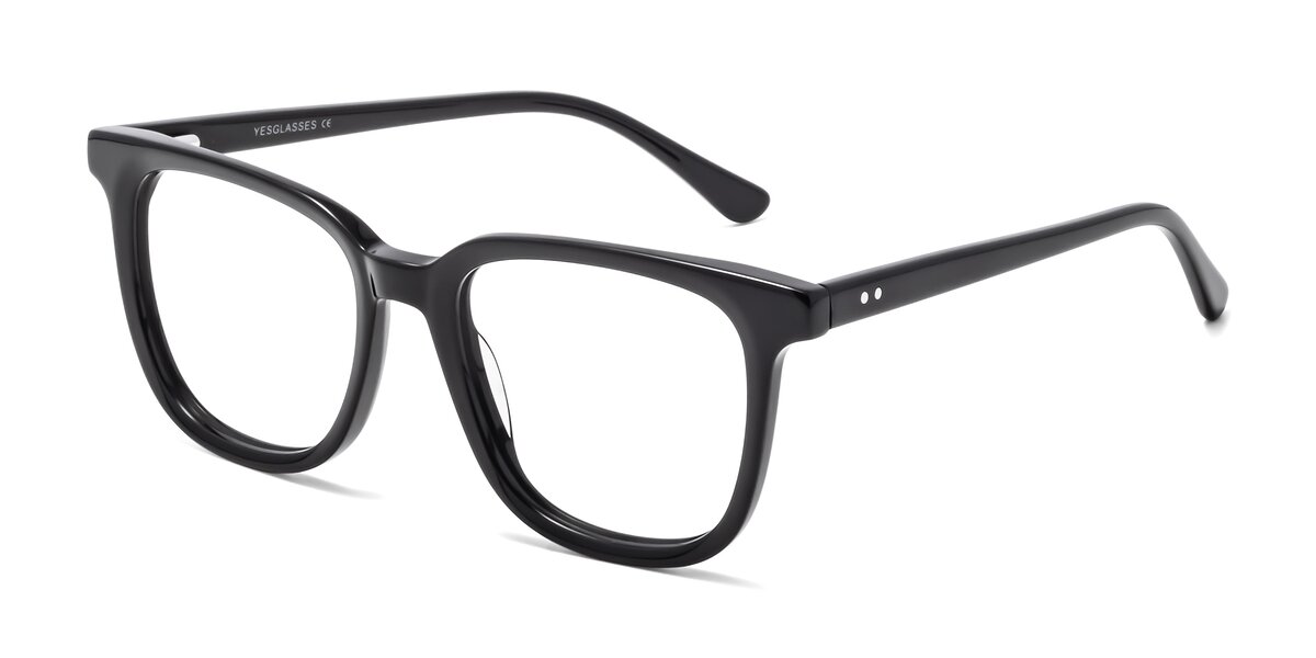 Black Oversized Acetate Trapezoid Eyeglasses - Broadway