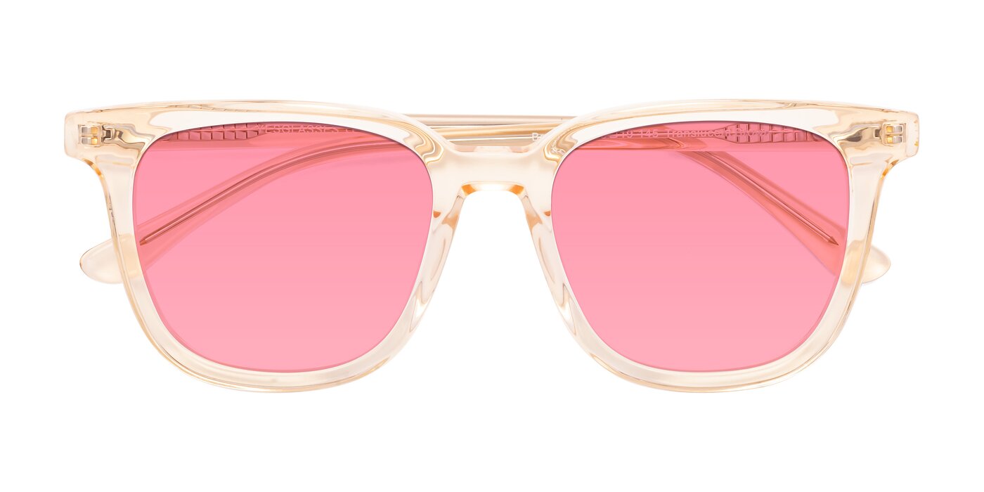 Translucent Brown Oversized Acetate Trapezoid Tinted Sunglasses with ...