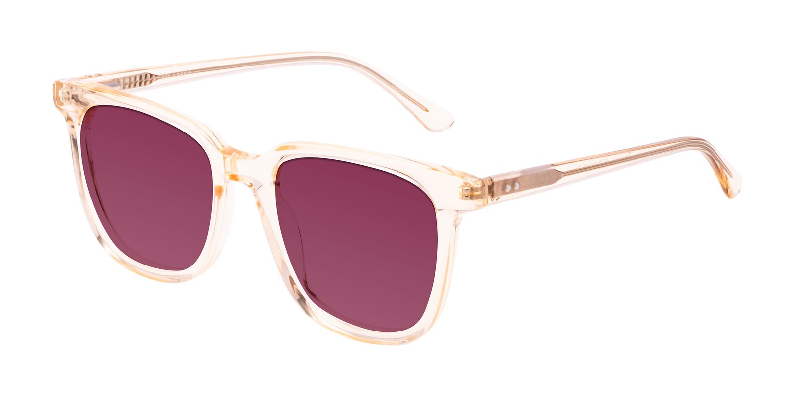 Translucent Brown Oversized Acetate Trapezoid Tinted Sunglasses with ...