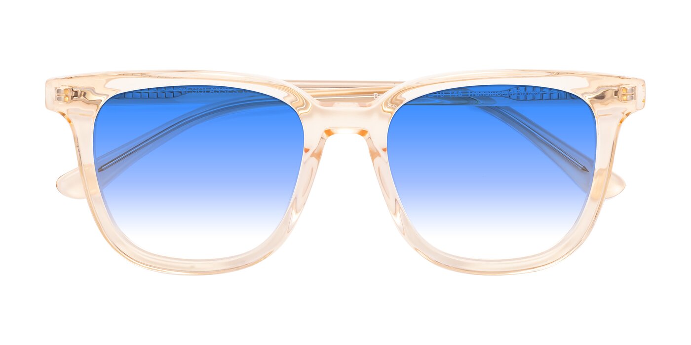 Translucent Brown Oversized Acetate Trapezoid Gradient Sunglasses with ...