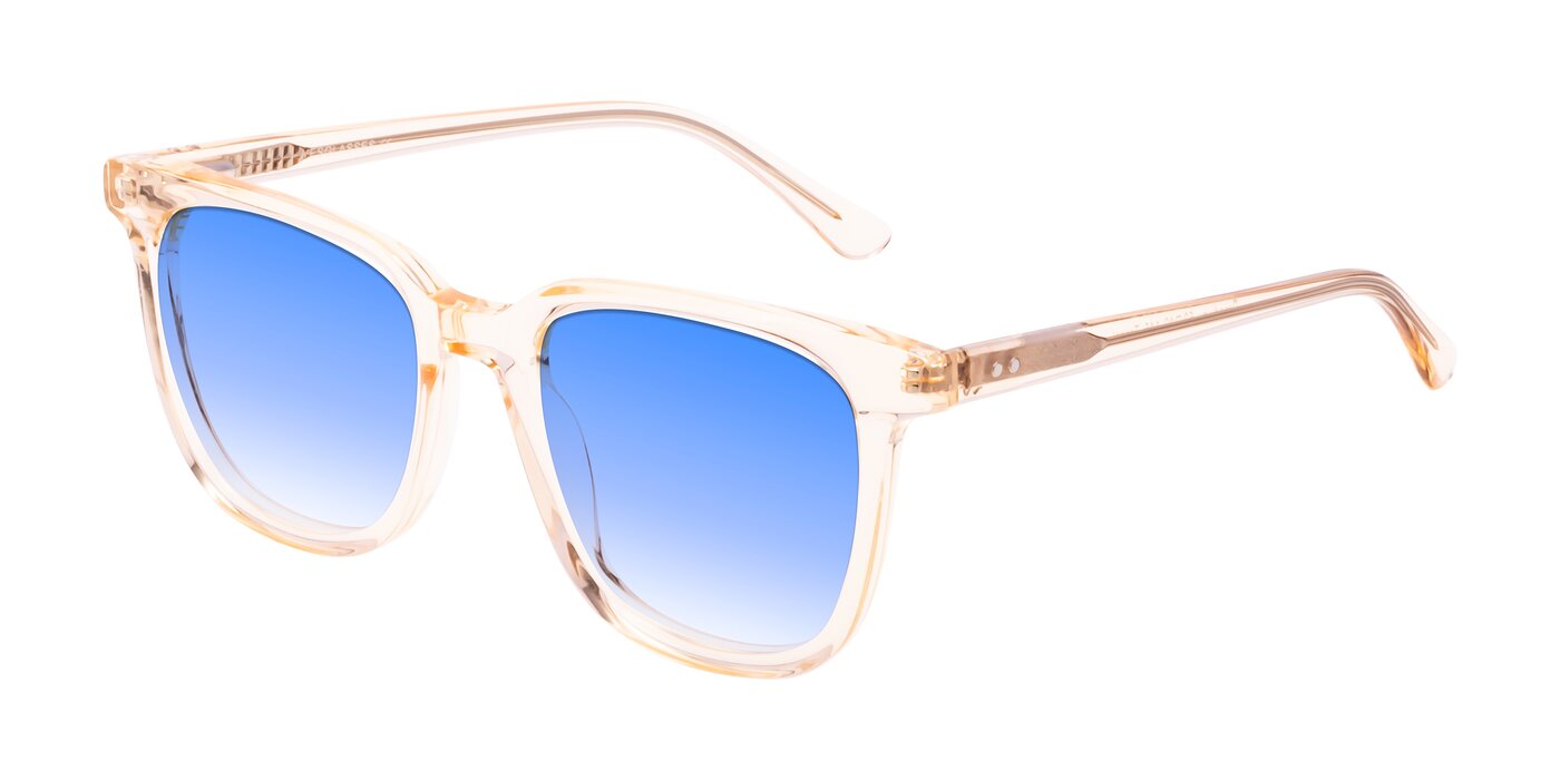 Translucent Brown Oversized Acetate Trapezoid Gradient Sunglasses with ...