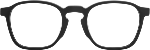 Black Narrow Classic Trapezoid Eyeglasses - Loris