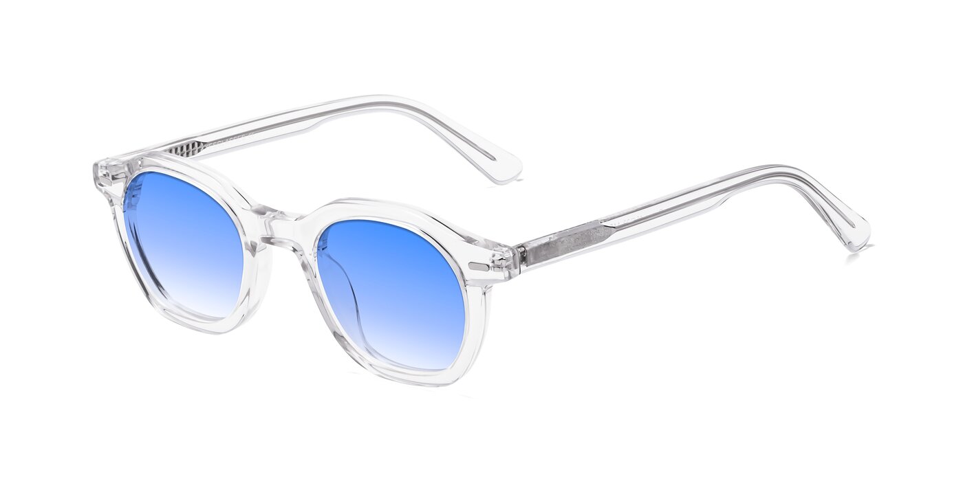Clear Geek-Chic Acetate Geometric Gradient Sunglasses with Blue Sunwear ...
