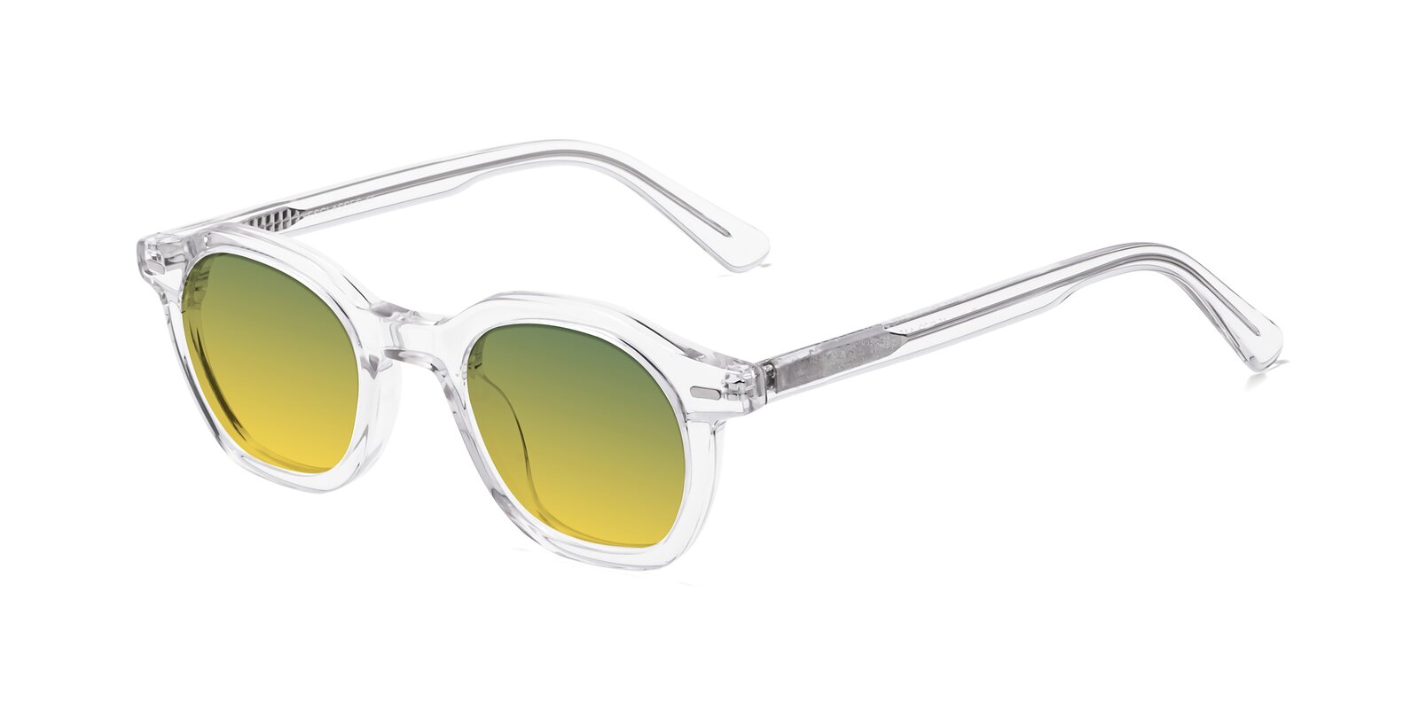 Clear Geek-Chic Acetate Geometric Gradient Sunglasses with Green ...