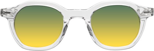Clear Geek-Chic Acetate Geometric Gradient Sunglasses with Green ...