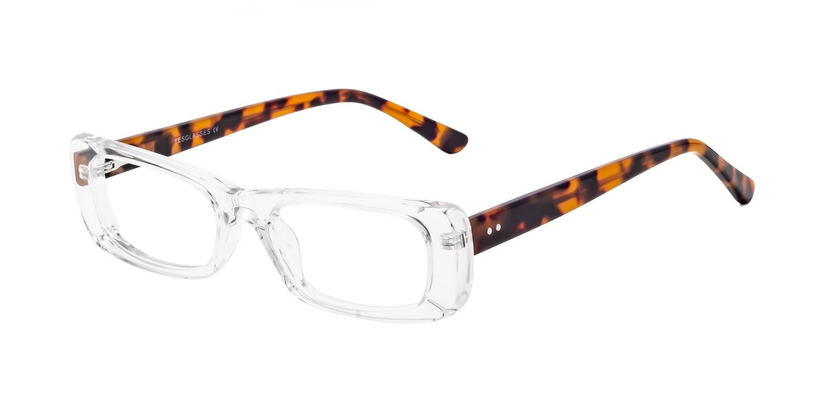 Clear Retro-Vintage Grandpa Rectangle Eyeglasses - 1940s