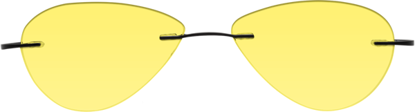 Black Flexible Geometric Rimless Tinted Sunglasses with Medium Yellow ...