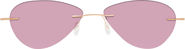 Rose Gold Flexible Geometric Rimless Tinted Sunglasses with Light Wine ...