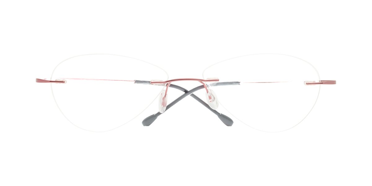 Light Pink Flexible Geometric Rimless Eyeglasses - Thea