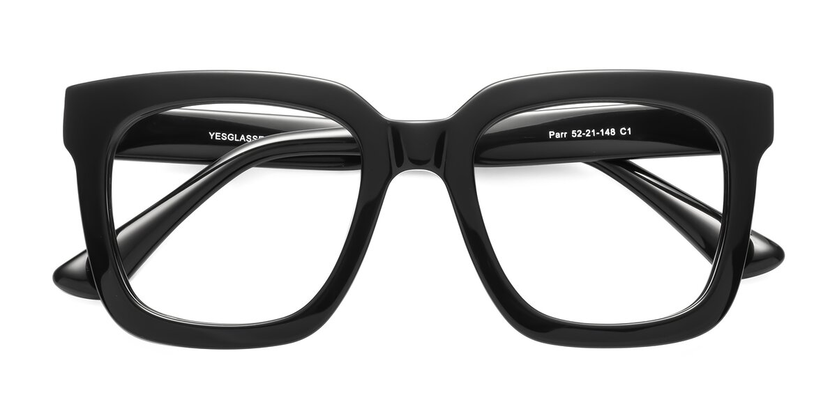 Black Oversized Acetate Square Eyeglasses - Parr