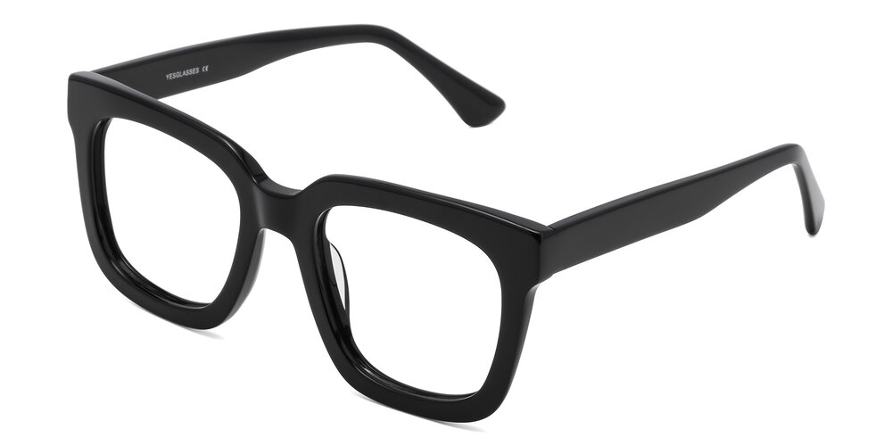Black Oversized Acetate Square Eyeglasses - Parr