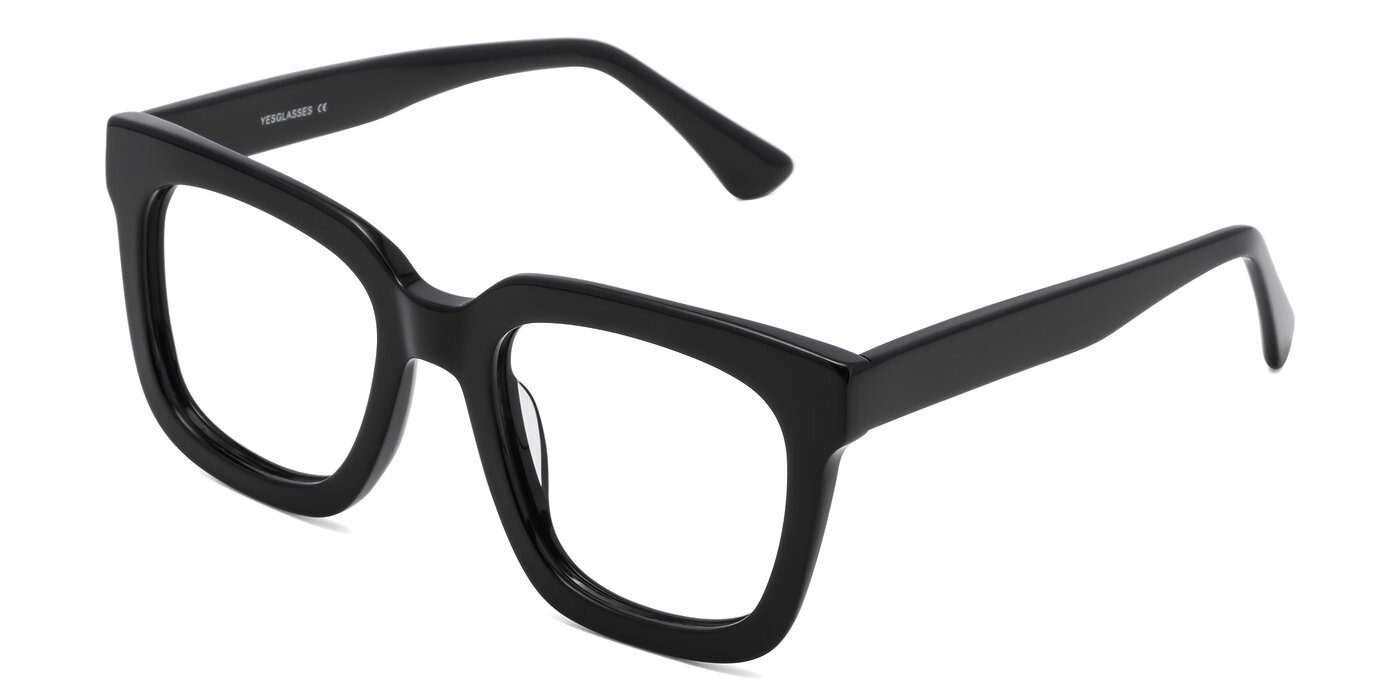Black Oversized Acetate Square Eyeglasses - Parr