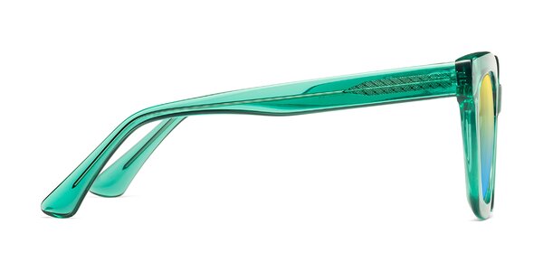 Green Oversized Acetate Square Gradient Sunglasses with Yellow / Blue ...