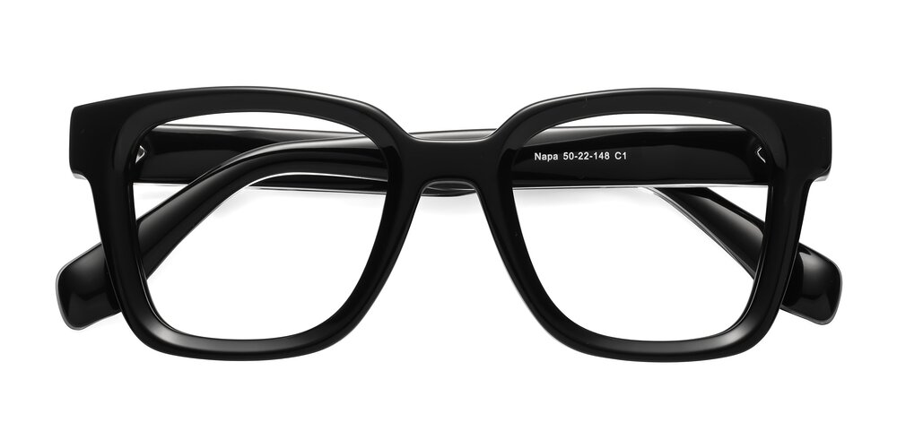 Black Retro-Vintage Trapezoid Cat-Eye Eyeglasses - Dragon
