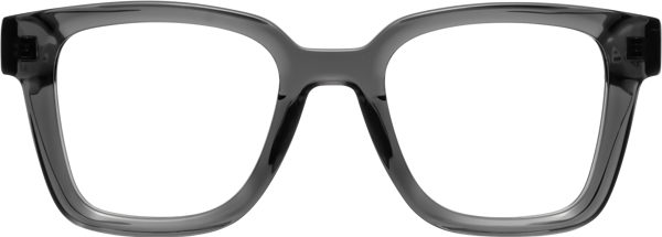 Translucent Gray Hipster Acetate Trapezoid Eyeglasses - Napa