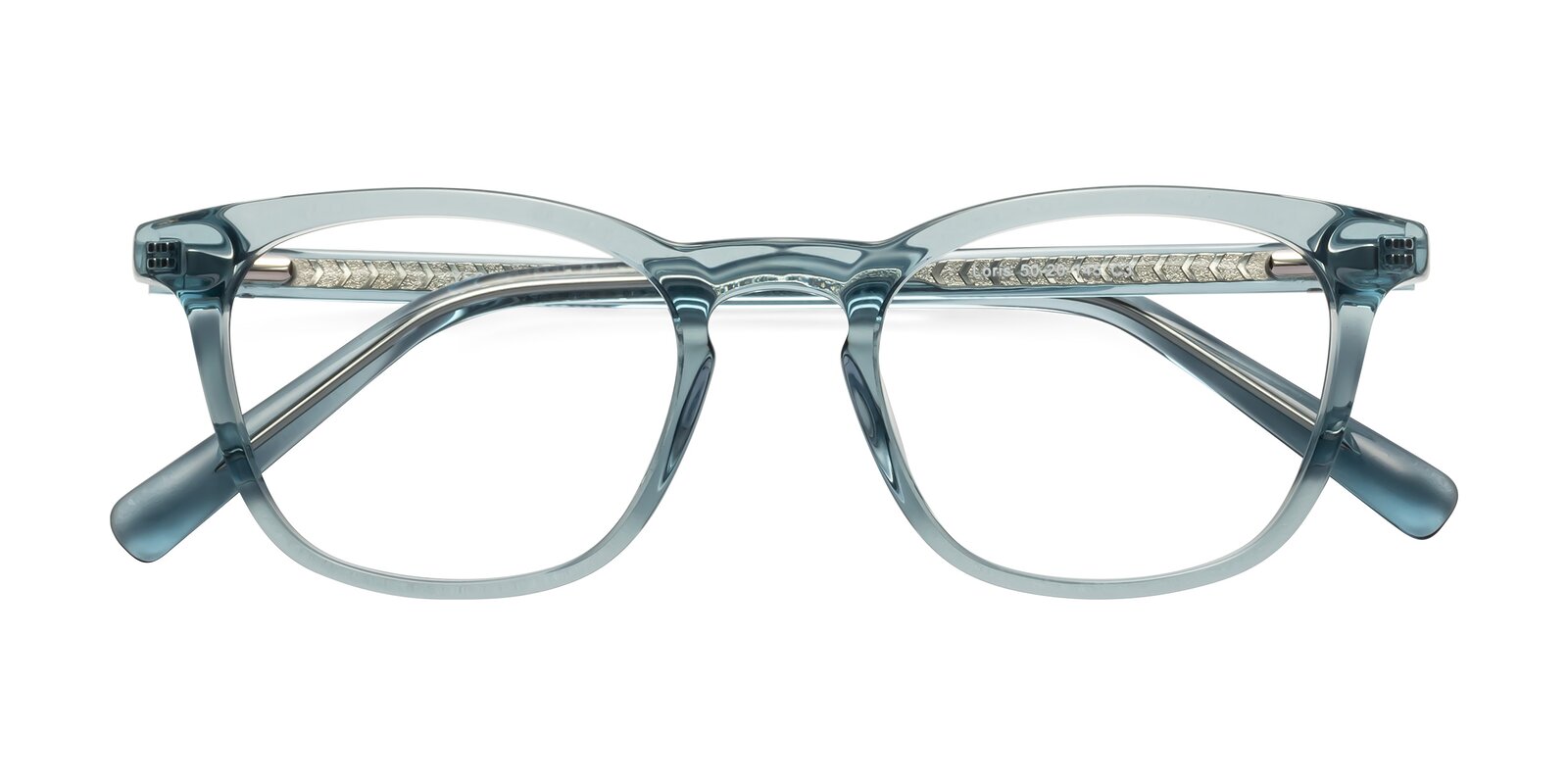 Light Blue Medium Classic Trapezoid Eyeglasses - Loris