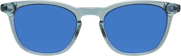 Light Blue Medium Classic Trapezoid Tinted Sunglasses with Blue Sunwear ...