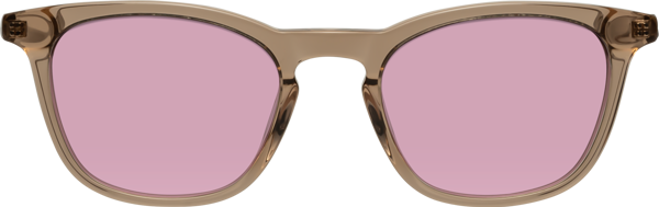 Light Brown Medium Classic Trapezoid Tinted Sunglasses with Light Wine ...