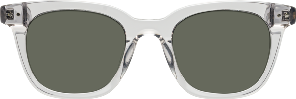 Clear Gray Classic Acetate Trapezoid Polarized Sunglasses with Gray ...