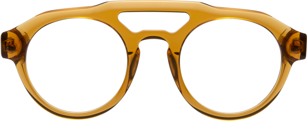 Amber Retro-Vintage Double Bridge Round Eyeglasses - Crown