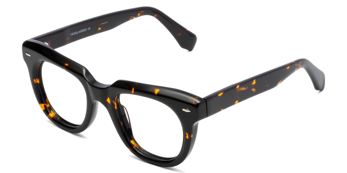 Tortoise Thick Acetate Trapezoid Eyeglasses Davis